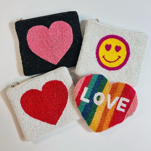 MKay Style | Accessories | Smiley Face Beaded Zipper Coin Pouch | Poshmark